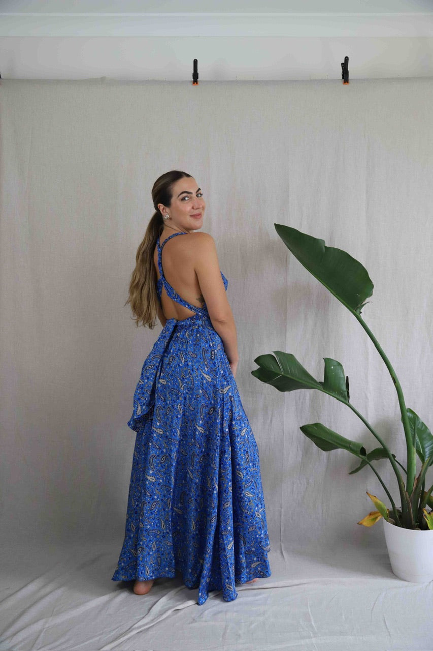 Lya Maxi Dress in blue – A Gringa Hippie